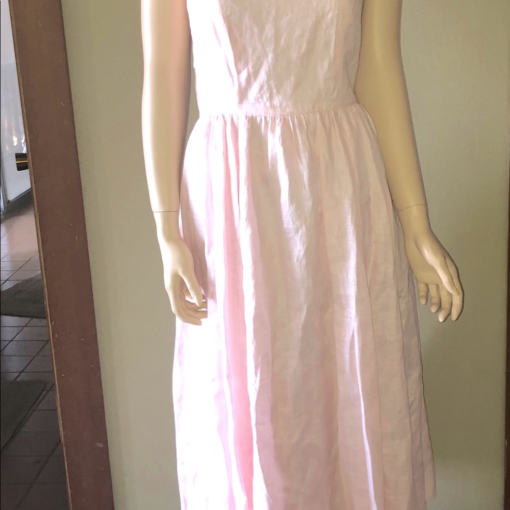 Light Pink 100% Linen Summer Dress. - Gem